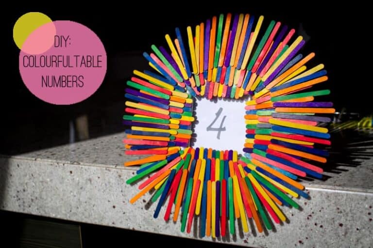 How to make Rainbow Table Numbers using Lollipop sticks | Bespoke-Bride ...