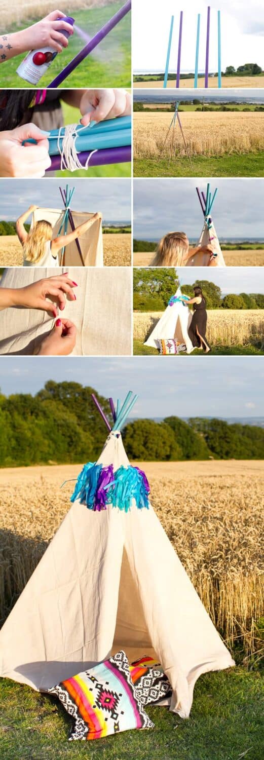 How to make a DIY Mini Tipi Teepee Summer Tent | DIY Wedding Blog | UK ...