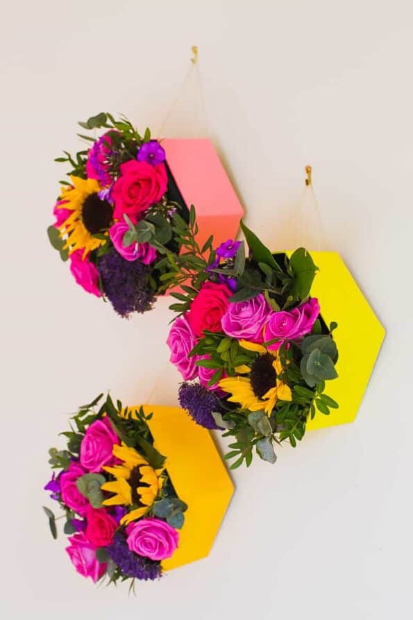 DIY GEOMETRIC HEXAGON FLOWER BOXES FOR A POP OF COLOUR ON YOUR WALL ...
