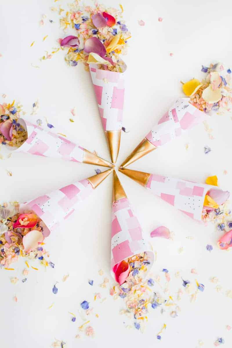 FREE PRINTABLE ABSTRACT CONFETTI CONES WITH SHROPSHIRE PETALS PINK AND ...