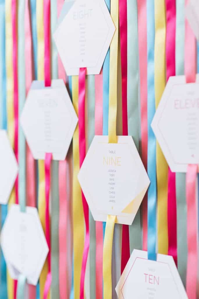 THIS RIBBON TABLE PLAN IS THE PERFECT DIY FOR COLOUR LOVERS! | Bespoke ...