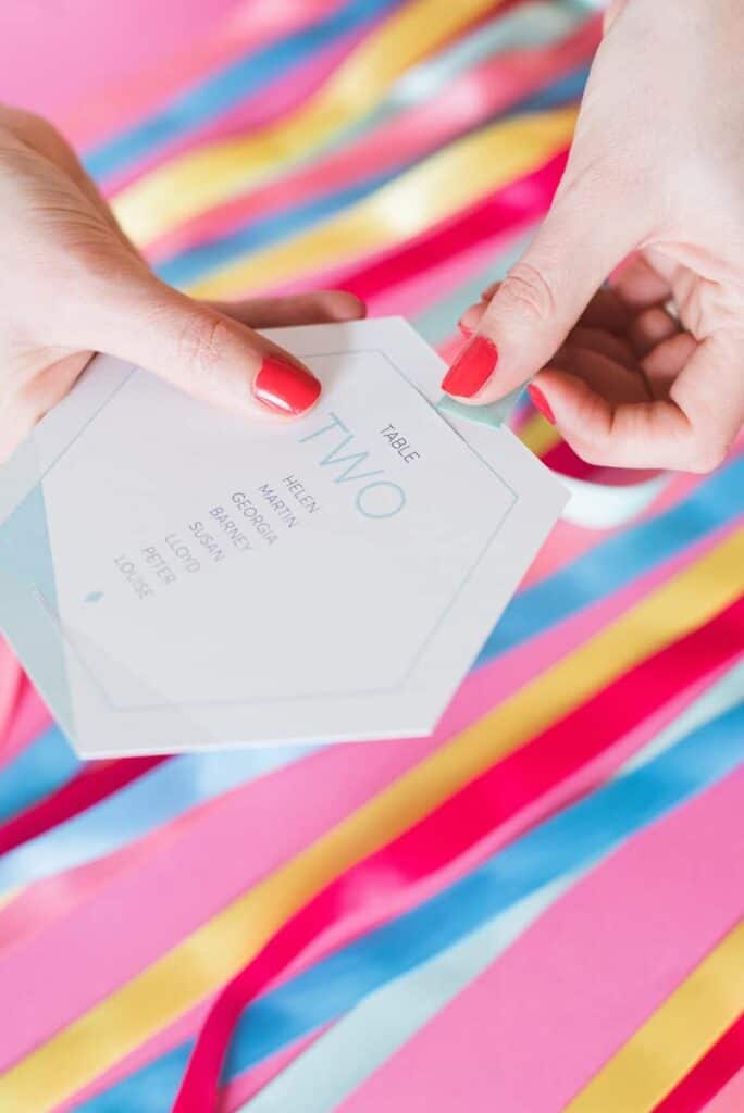 THIS RIBBON TABLE PLAN IS THE PERFECT DIY FOR COLOUR LOVERS! | Bespoke ...