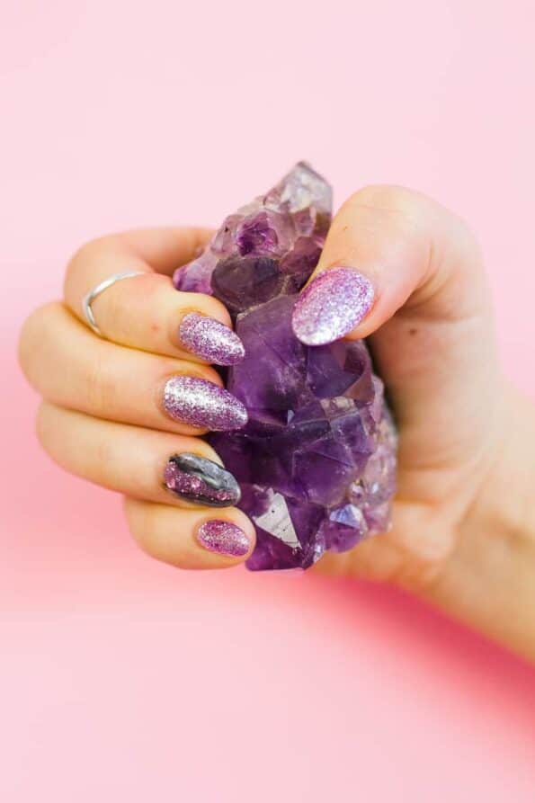 GEODE AMETHYST NAIL TUTORIAL MANICURE DIY | Bespoke-Bride: Wedding Blog