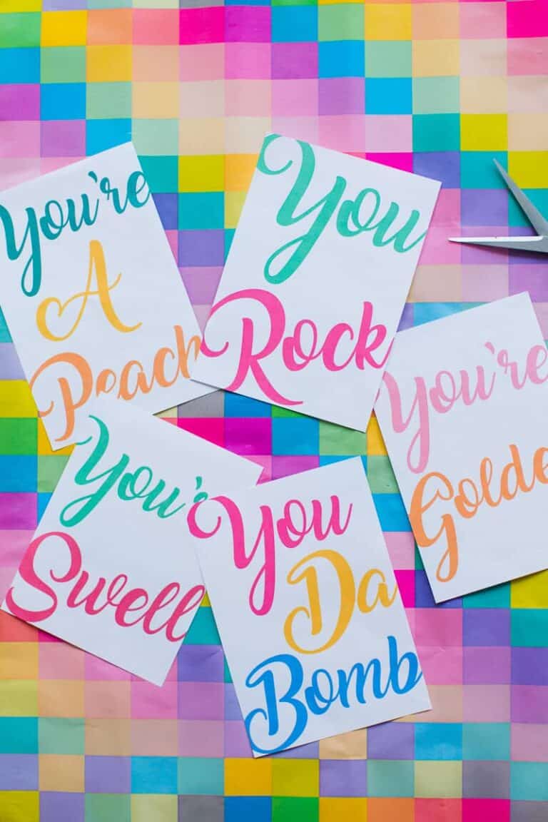 5 FUN FREE PRINTABLE THANK YOU CARDS IN A MODERN COLOURFUL DESIGN ...