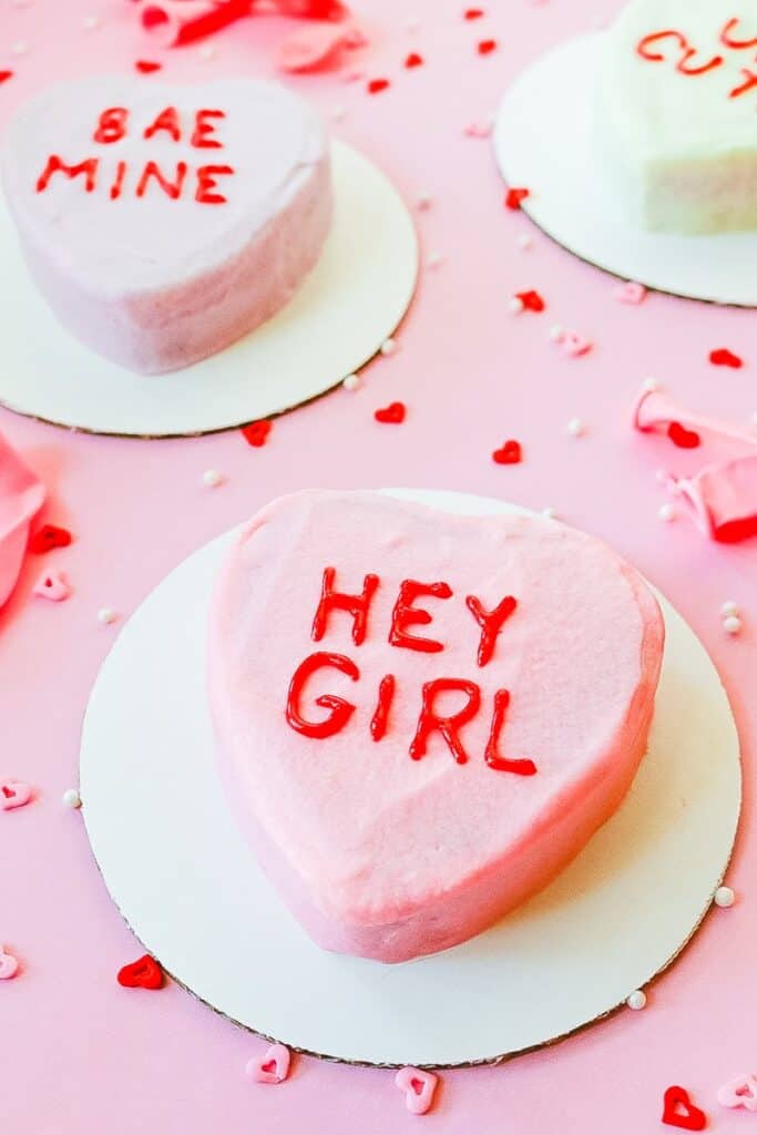 DIY CONVERSATION HEART CAKES FOR VALENTINES DAY BAKING | Bespoke-Bride ...