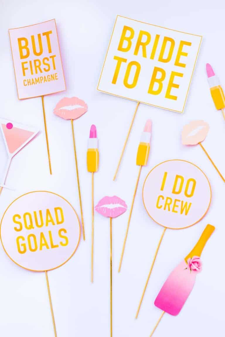 PRINTABLE BRIDAL SHOWER PHOTO BOOTH PROPS & HEN PARTY BACHELORETTE ...