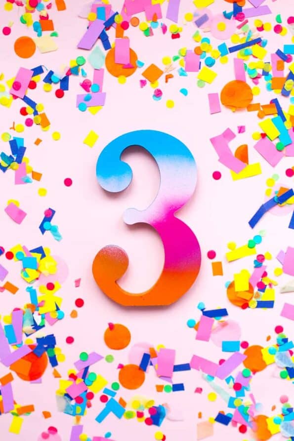 DIY GRADIENT SPRAYPAINTED TABLE NUMBERS IN OMBRE BRIGHT COLOURS ...