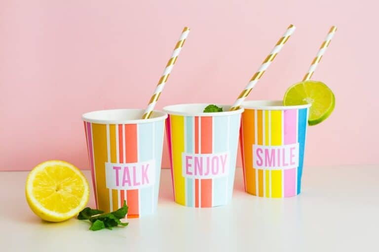 RAINBOW PRINTABLE CUP WRAPPERS FOR BACHELORETTE PARTY BRIDAL SHOWER HEN ...