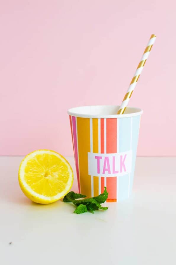 RAINBOW PRINTABLE CUP WRAPPERS FOR BACHELORETTE PARTY BRIDAL SHOWER HEN ...