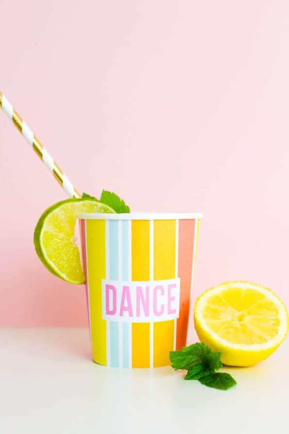 RAINBOW PRINTABLE CUP WRAPPERS FOR BACHELORETTE PARTY BRIDAL SHOWER HEN ...