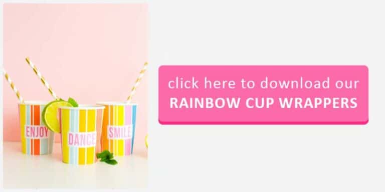 RAINBOW PRINTABLE CUP WRAPPERS FOR BACHELORETTE PARTY BRIDAL SHOWER HEN ...
