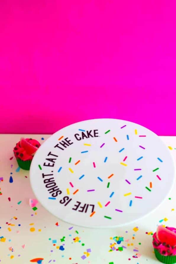 DIY FUN PUN CAKE STAND WITH SPRINKLES | Bespoke-Bride: Wedding Blog