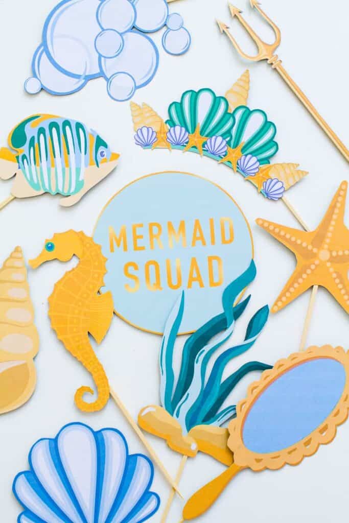 MERMAID THEMED PHOTO BOOTH PROPS PARTY UNDER THE SEA PRINTABLE DOWNLOAD ...