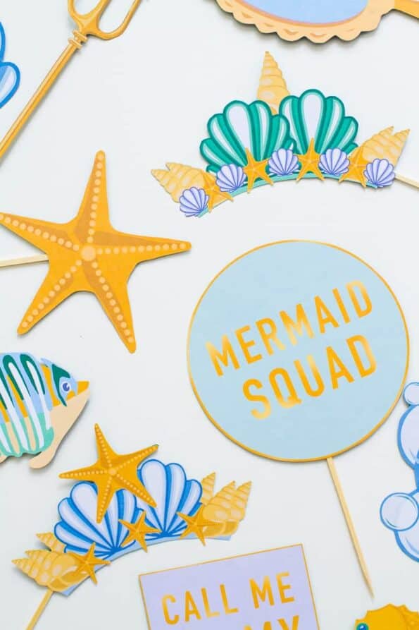 MERMAID THEMED PHOTO BOOTH PROPS PARTY UNDER THE SEA PRINTABLE DOWNLOAD ...