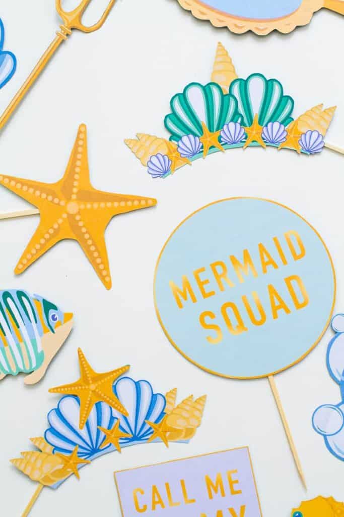 MERMAID THEMED PHOTO BOOTH PROPS PARTY UNDER THE SEA PRINTABLE DOWNLOAD ...