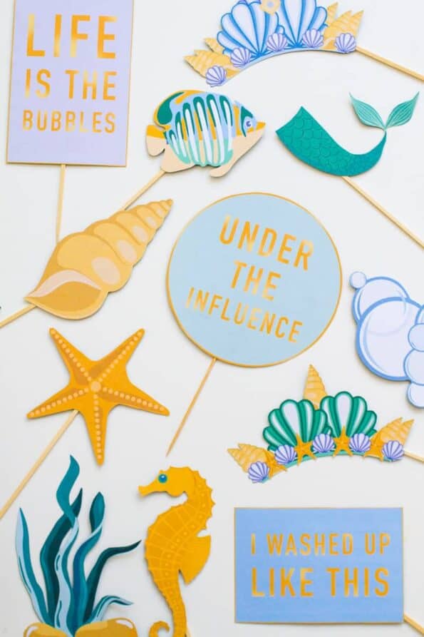MERMAID THEMED PHOTO BOOTH PROPS PARTY UNDER THE SEA PRINTABLE DOWNLOAD ...