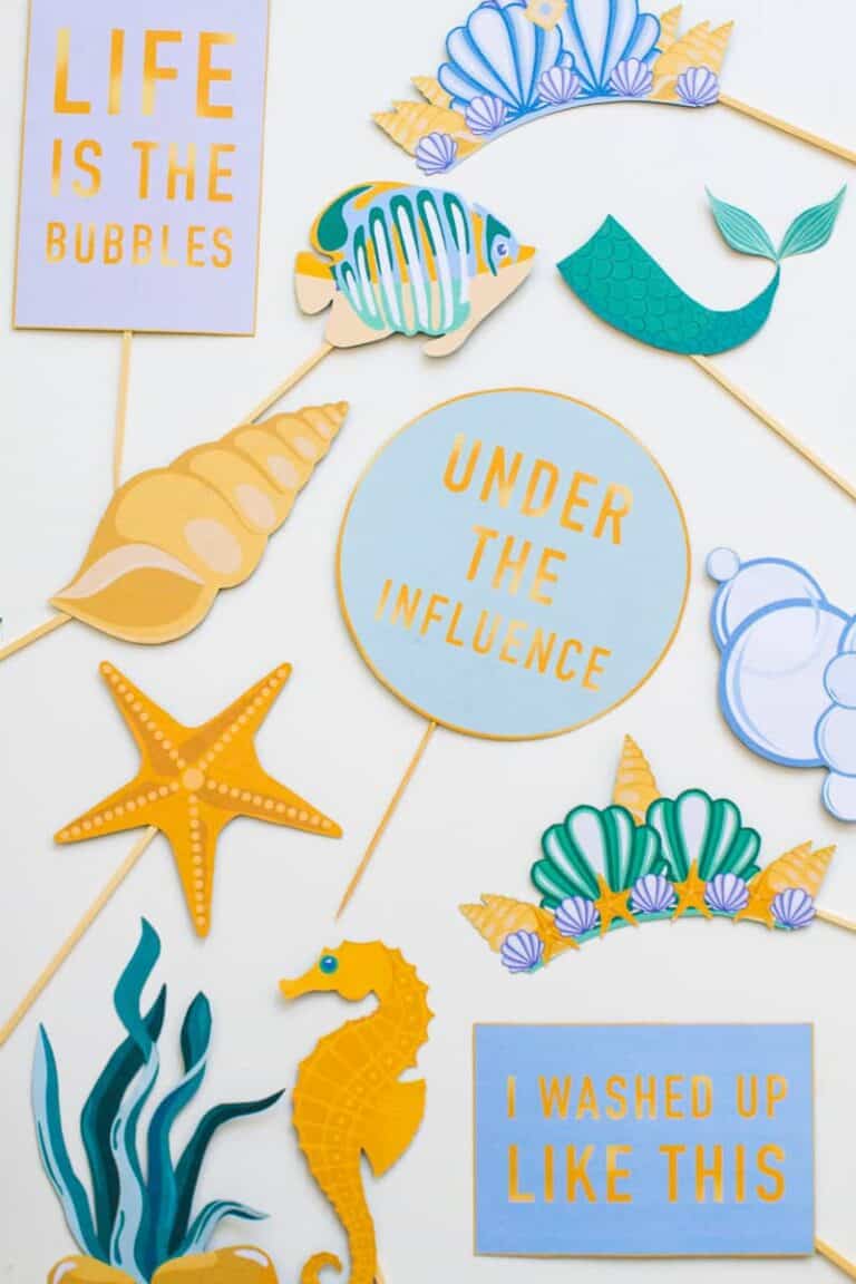 MERMAID THEMED PHOTO BOOTH PROPS PARTY UNDER THE SEA PRINTABLE DOWNLOAD ...
