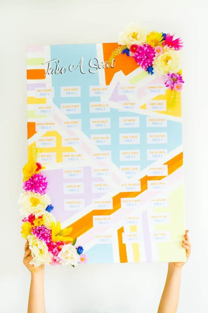 DIY THIS COLOURFUL GEOMETRIC SEATING PLAN | Bespoke-Bride: Wedding Blog