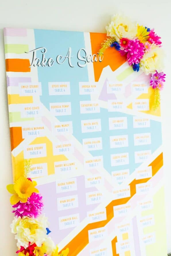 DIY THIS COLOURFUL GEOMETRIC SEATING PLAN | Bespoke-Bride: Wedding Blog