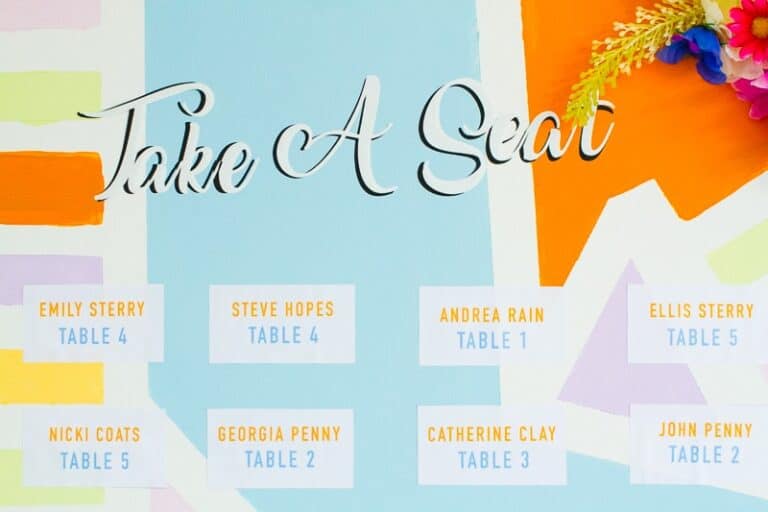 DIY THIS COLOURFUL GEOMETRIC SEATING PLAN | Bespoke-Bride: Wedding Blog