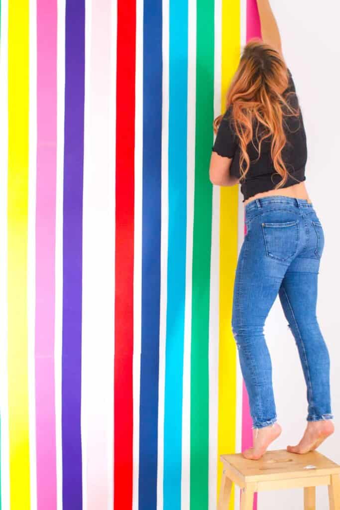 DIY STRIPED RAINBOW BACKDROP | Bespoke-Bride: Wedding Blog