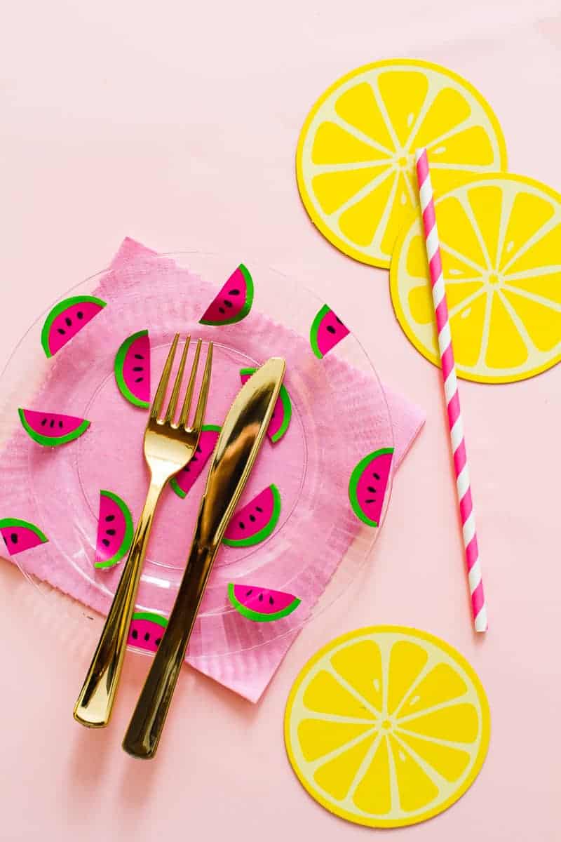 DIY WATERMELON PLATES FOR A FRUIT THEMED TROPICAL PARTY | Bespoke-Bride ...