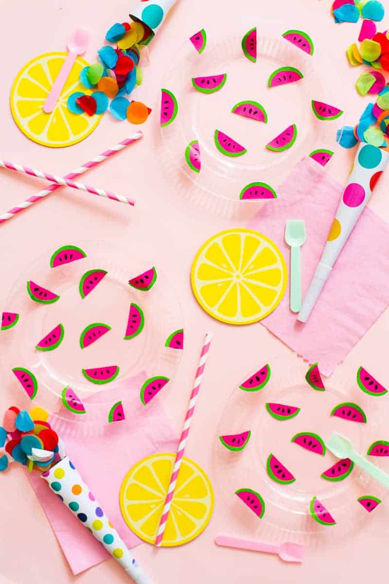 DIY WATERMELON PLATES FOR A FRUIT THEMED TROPICAL PARTY | Bespoke-Bride ...
