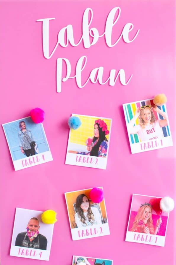 DIY PHOTOGRAPH POM POM MAGNET TABLE PLAN | Bespoke-Bride: Wedding Blog