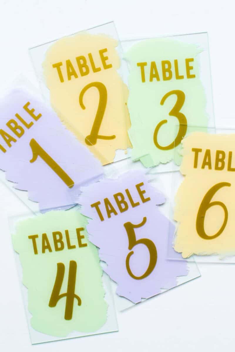 DIY THESE MODERN PASTEL PAINTED GLASS TABLE NUMBERS | Bespoke-Bride ...