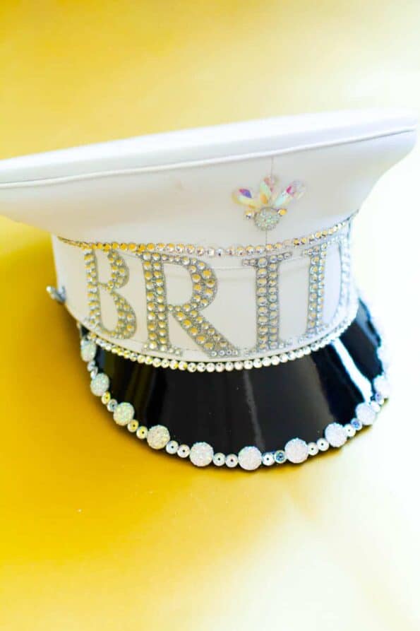 DIY BRIDE EMBELLISHED CAPTAIN HAT FOR WEDDING BACHELORETTE PARTY ...