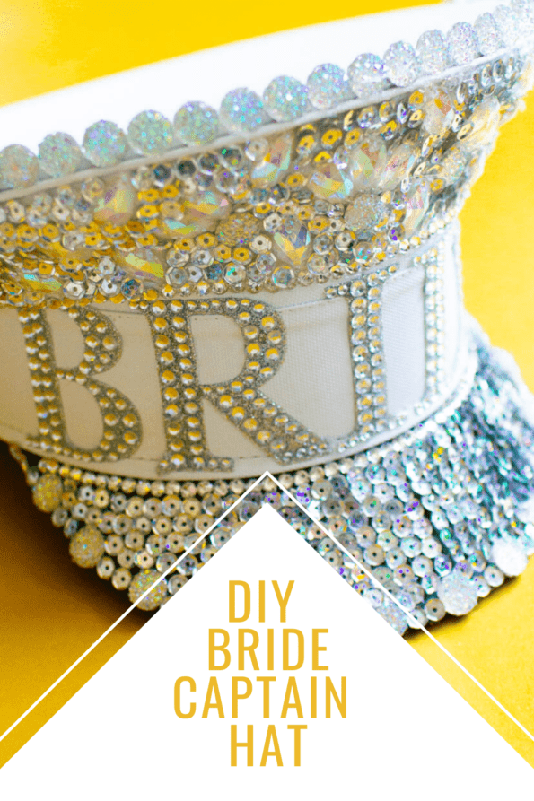 DIY BRIDE EMBELLISHED CAPTAIN HAT FOR WEDDING BACHELORETTE PARTY ...