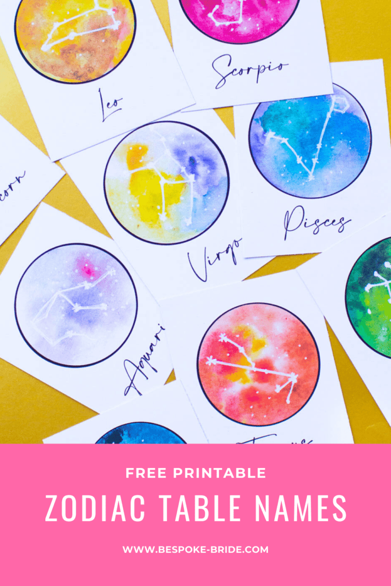FREE PRINTABLE ASTROLOGY THEMED STAR SIGN ZODIAC TABLE NAMES | Bespoke ...