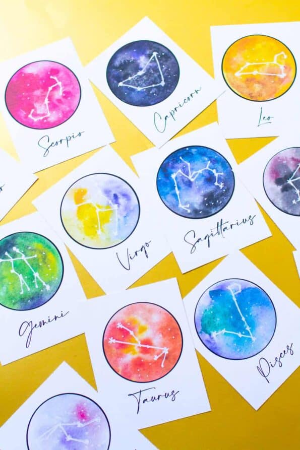 FREE PRINTABLE ASTROLOGY THEMED STAR SIGN ZODIAC TABLE NAMES | Bespoke ...
