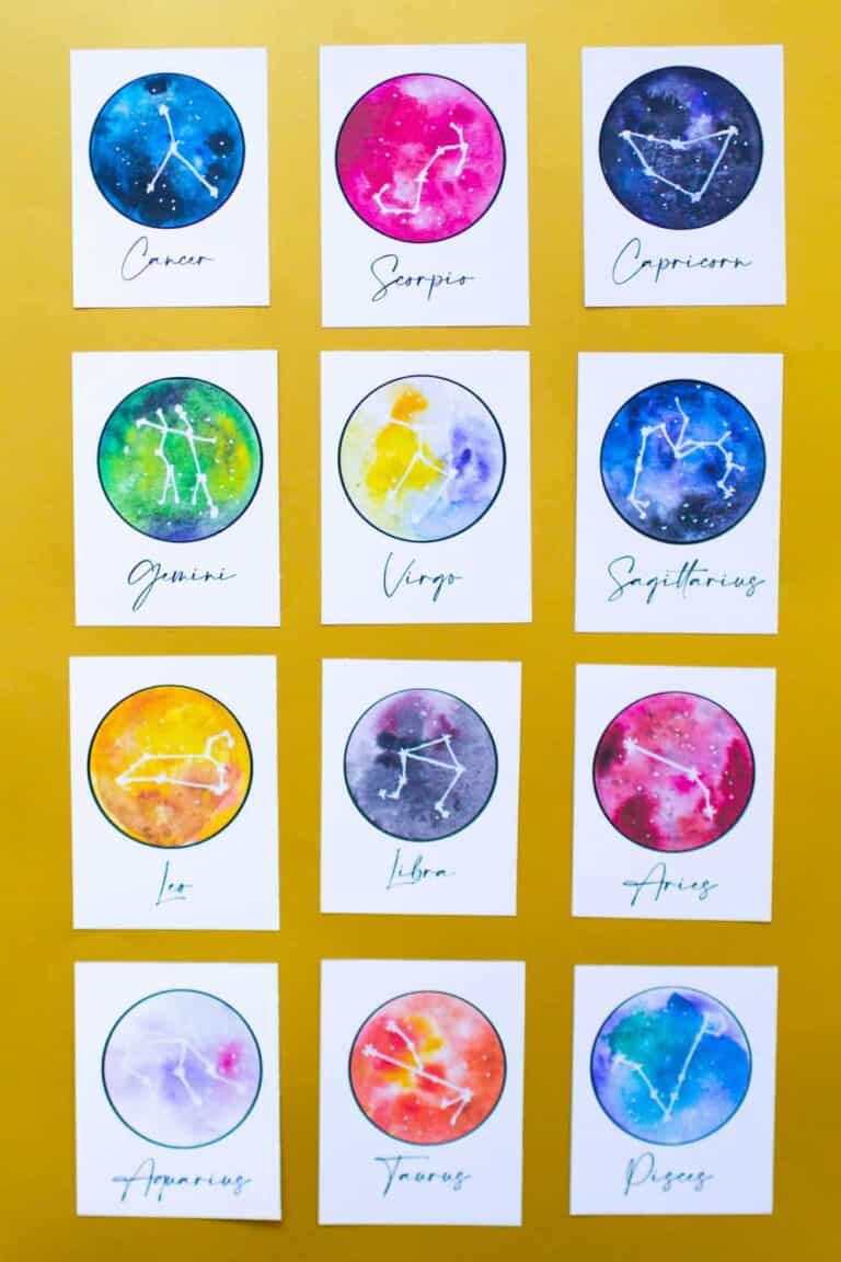 FREE PRINTABLE ASTROLOGY THEMED STAR SIGN ZODIAC TABLE NAMES | Bespoke ...