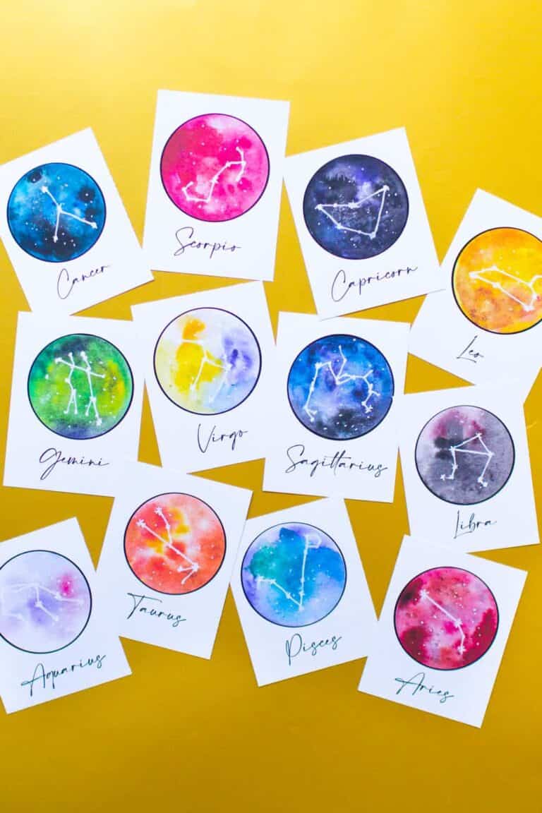 FREE PRINTABLE ASTROLOGY THEMED STAR SIGN ZODIAC TABLE NAMES | Bespoke ...
