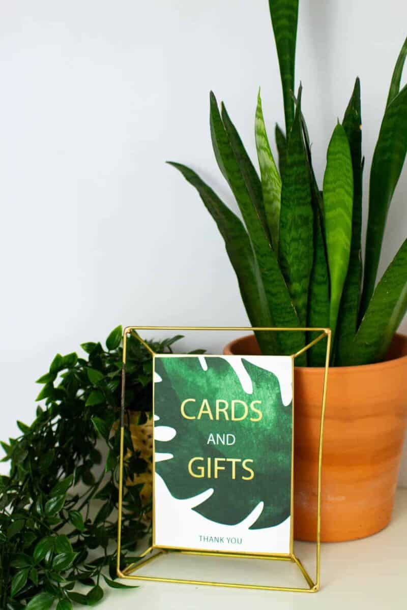 FREE PRINTABLE CARDS AND GIFTS SIGN TROPICAL LEAF PALM GREEN STYLE ...