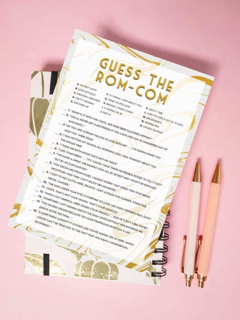 FREE NAUGHTY GUESS THE MOVIE QUOTE GAME ROMANTIC FUNNY BACHELORETTE ...