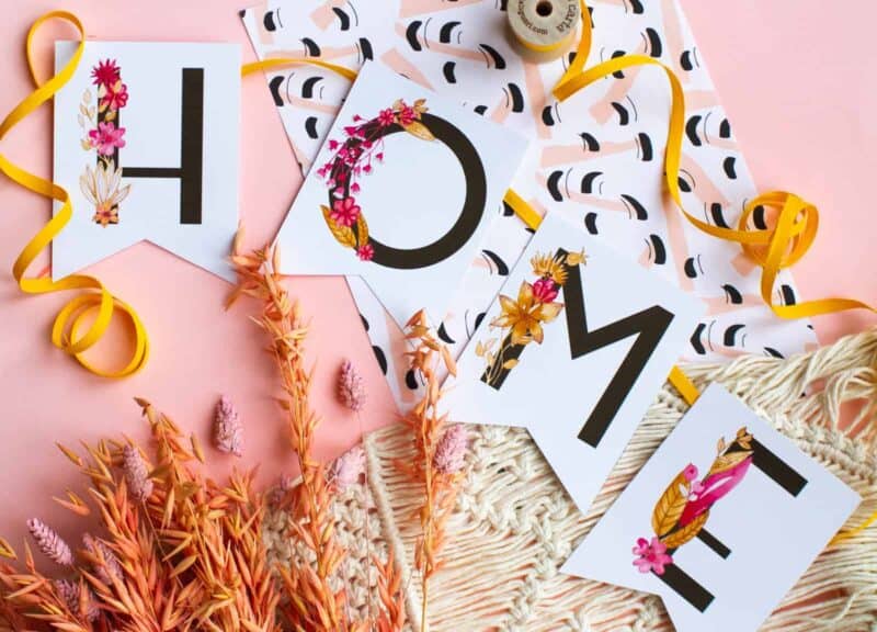 DIY PRINTABLE FLORAL ALPHABET BANNER FOR PARTY DECORATIONS OR WEDDINGS ...