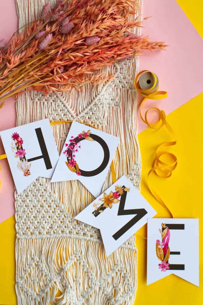 DIY PRINTABLE FLORAL ALPHABET BANNER FOR PARTY DECORATIONS OR WEDDINGS ...