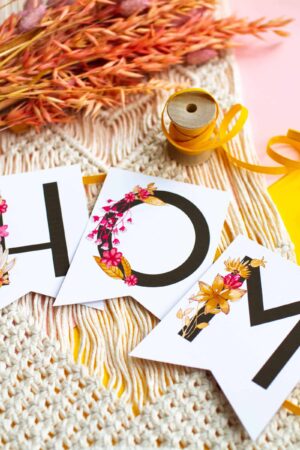 DIY PRINTABLE FLORAL ALPHABET BANNER FOR PARTY DECORATIONS OR WEDDINGS ...