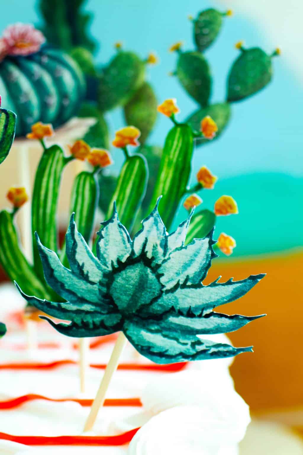 CACTUS CAKE TOPPERS FOR A DESERT BOHO THEMED WEDDING BACHELORETTE OR ...