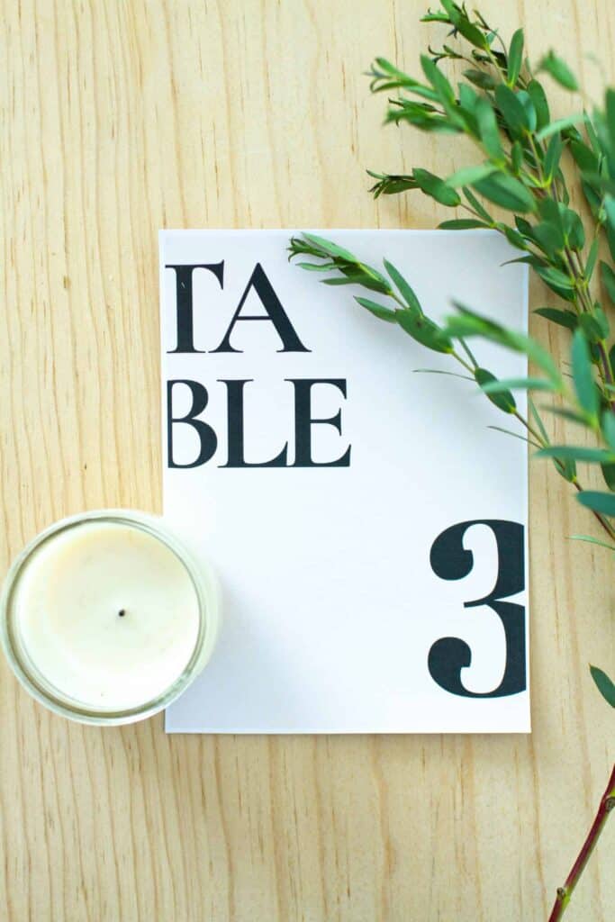 MINIMAL MODERN TABLE NUMBERS MINIMALIST WEDDING | Bespoke-Bride ...