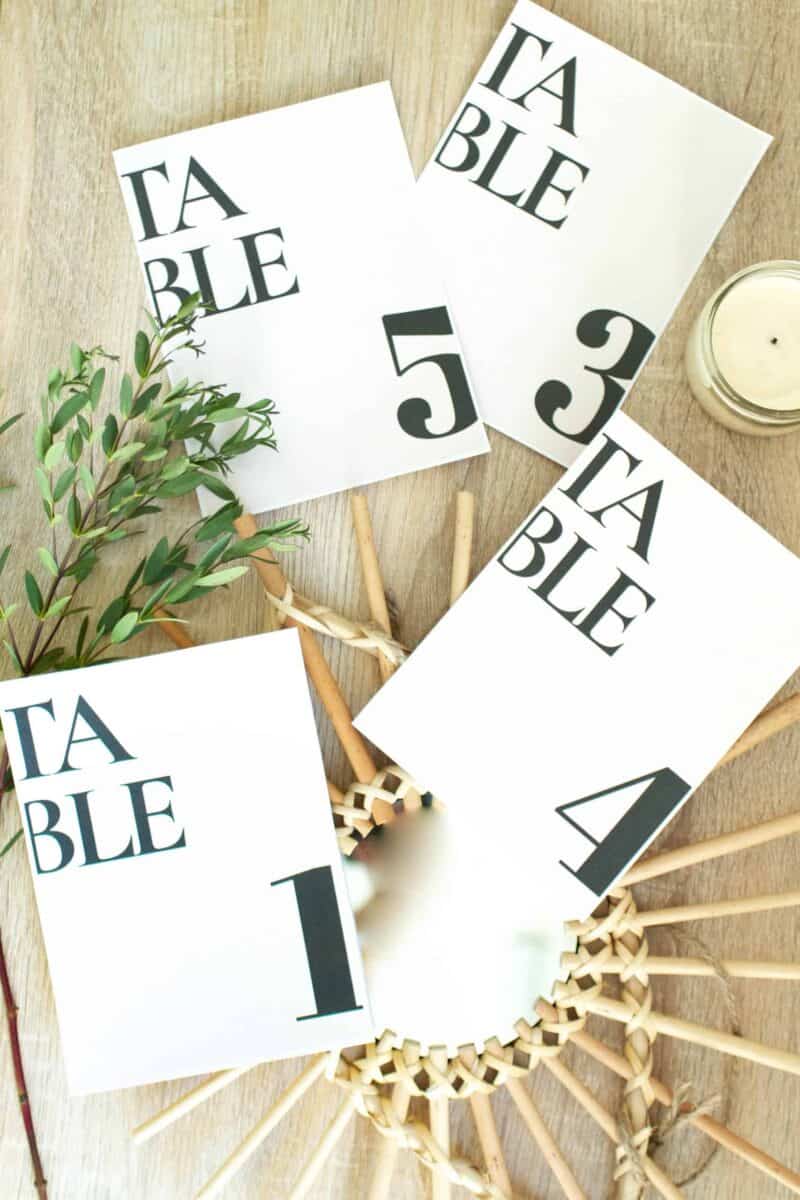 MINIMAL MODERN TABLE NUMBERS MINIMALIST WEDDING | Bespoke-Bride ...