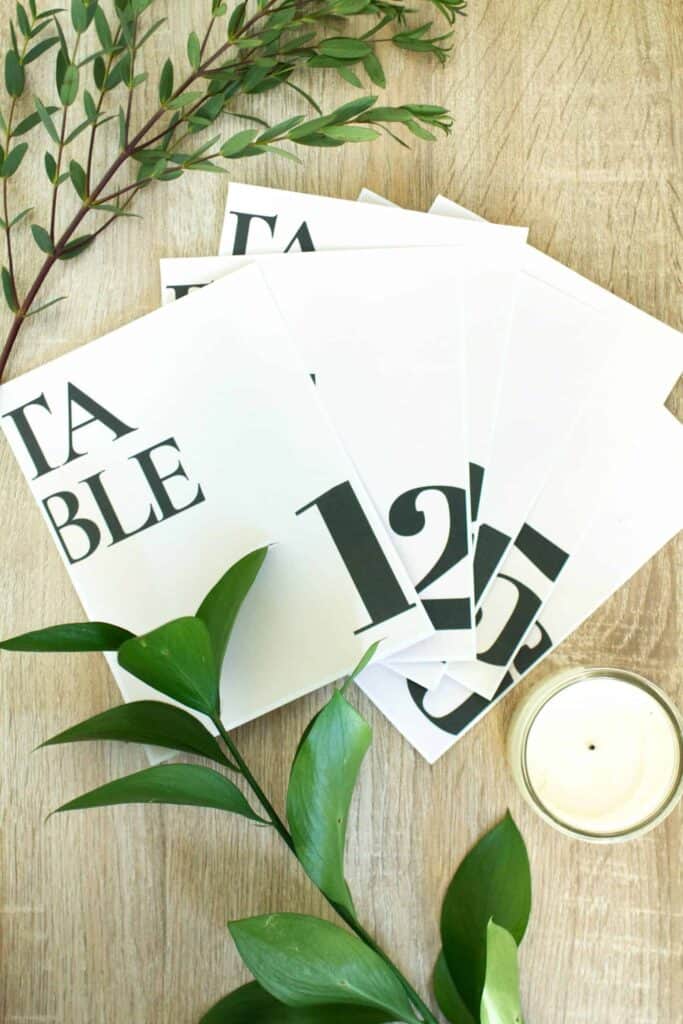 MINIMAL MODERN TABLE NUMBERS MINIMALIST WEDDING | Bespoke-Bride ...